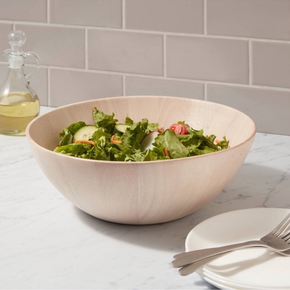 Threshold | Dining | Threshold Rubberwood White Washed Serving Bowl ...